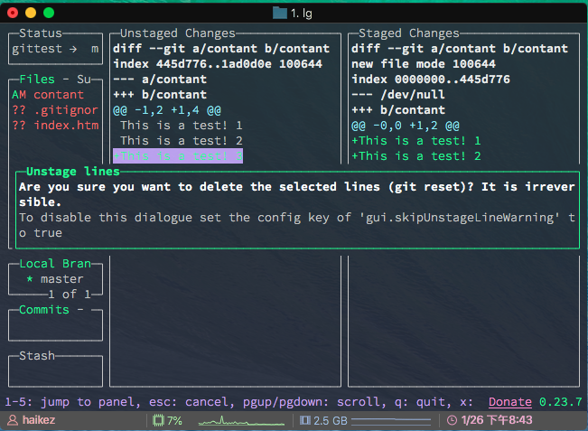 Lazygit基操 | 倪矗的BLOG